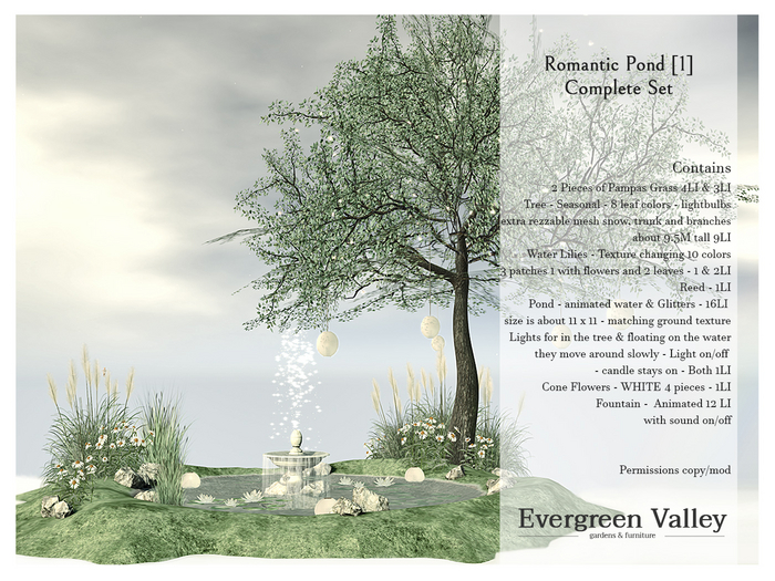 Second Life Marketplace - Romantic Pond [1] Complete Set